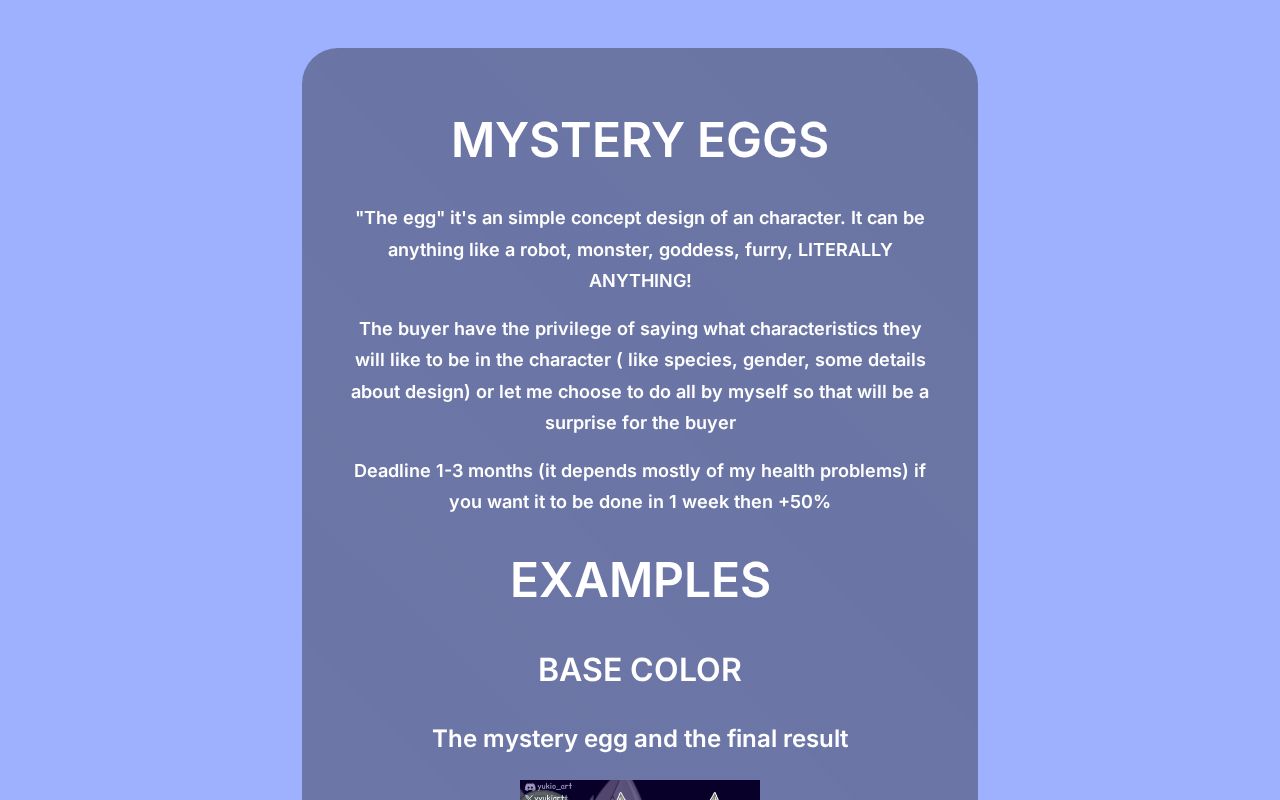 Mystery eggs